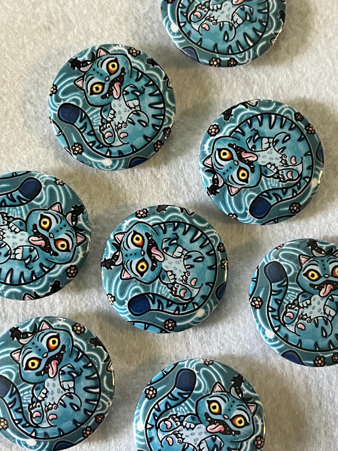 Derpy Korean Tiger Mythology Button Pins | 1” Button Pins | Book Pin ...
