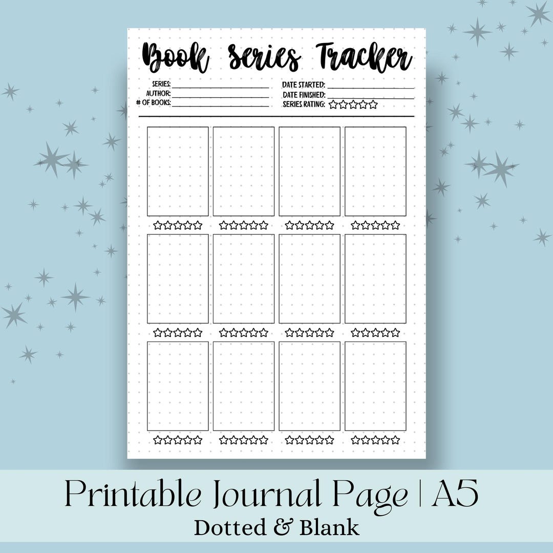 Book Series Tracker Digital Journal - A5 Journal Page - Printable ...