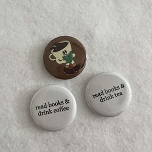 Bookish Button Pins | 1” Button Pins | Book Pin | Sassy Bookworm, Ghost ...