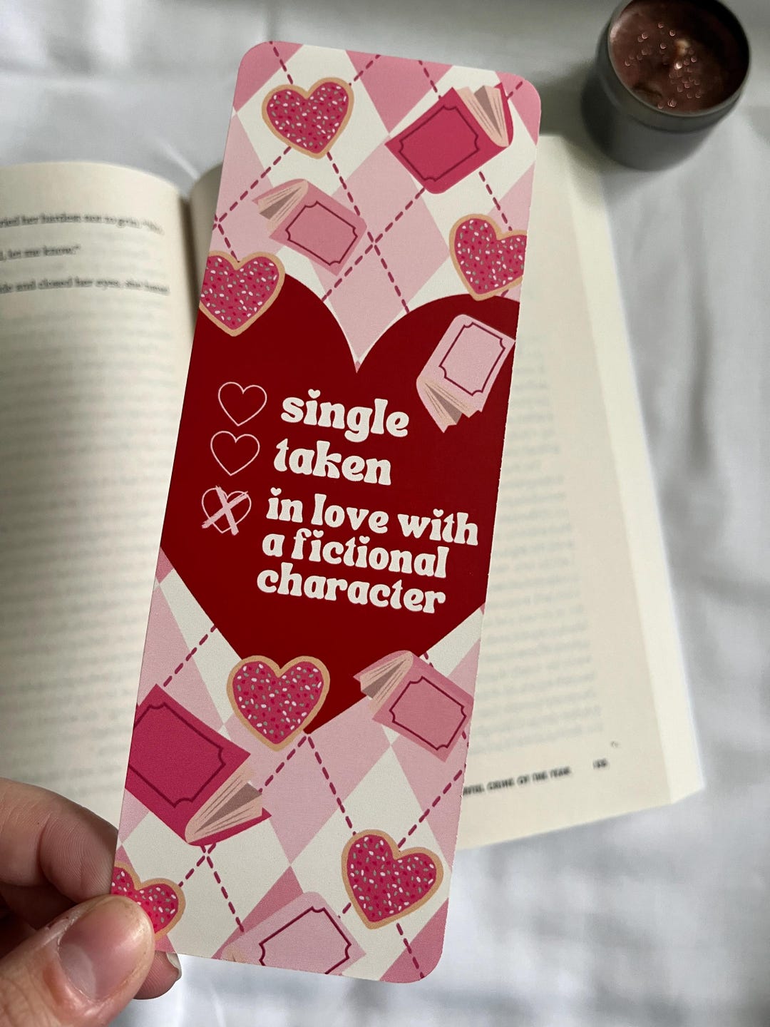 In Love With Fictional Characters Bookmark, Book Club Bookmark, Cute ...