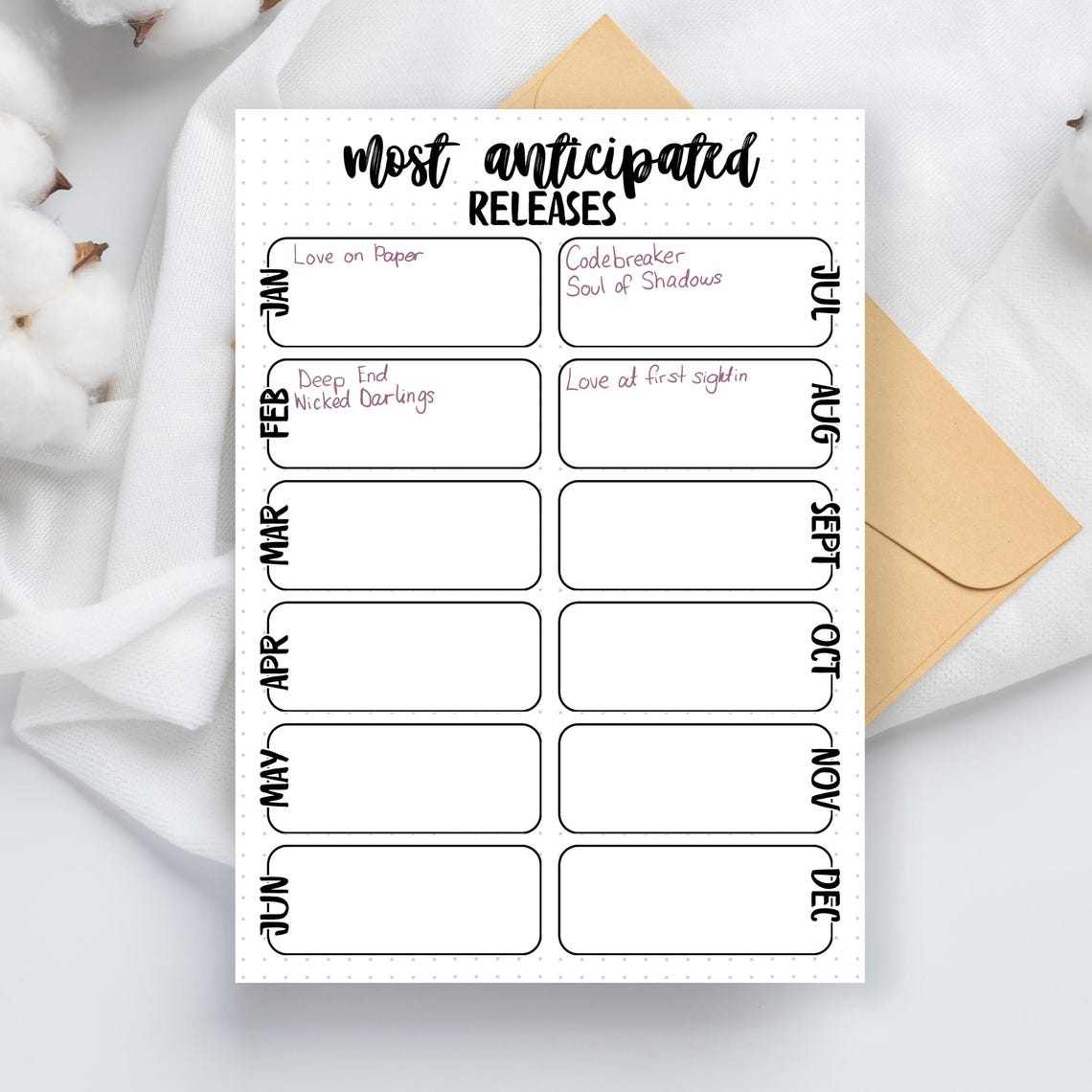 Book Release Tracker: A5 Printable Reading Log (digital Download) - Etsy