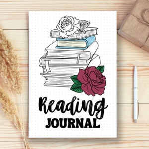 Book Reading Journal Cover Pages - A5 Journal Page - Printable Tracker ...
