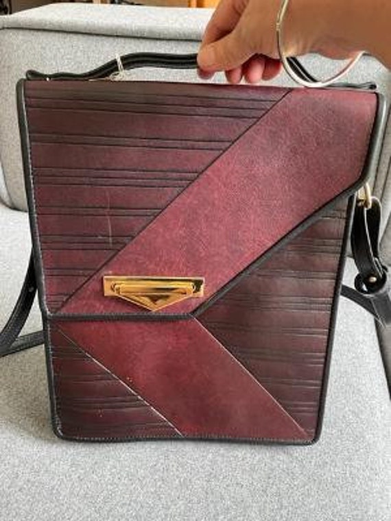 Vintage Roche Leather Vertical Messenger Bag, Slim Ve… - Gem