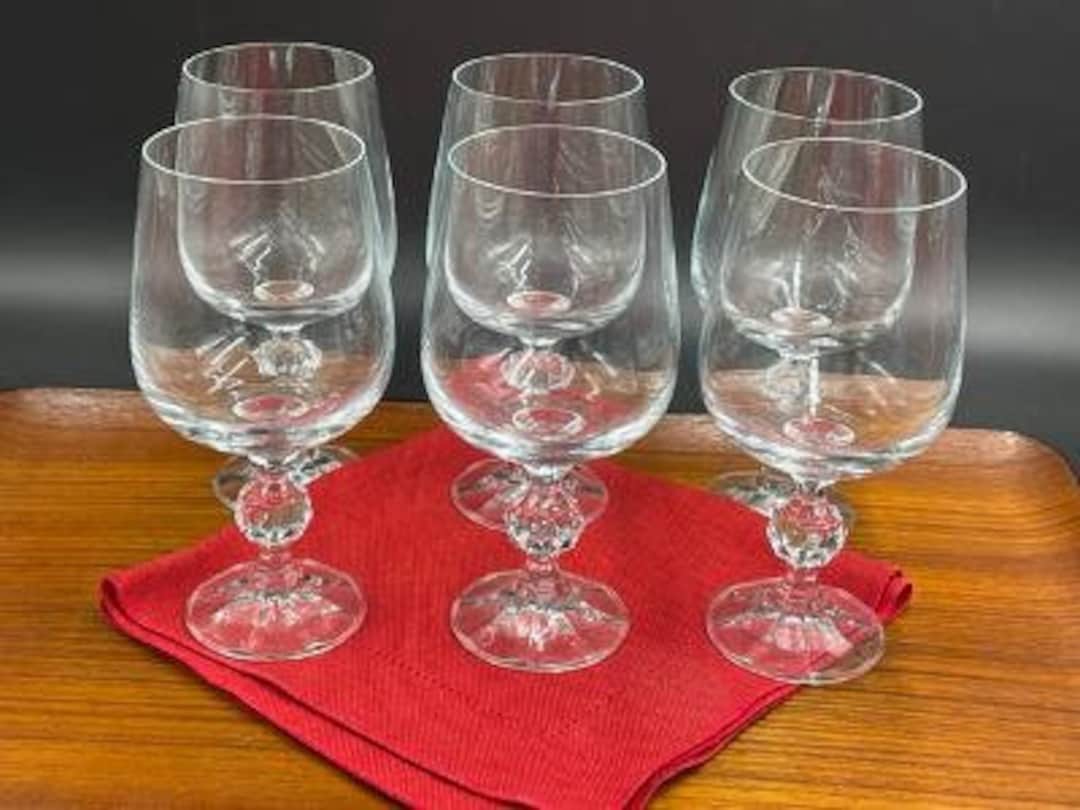 Vintage Bohemia Crystal Water Goblets or Wine, Set of 6, 6 5/8 Inches ...