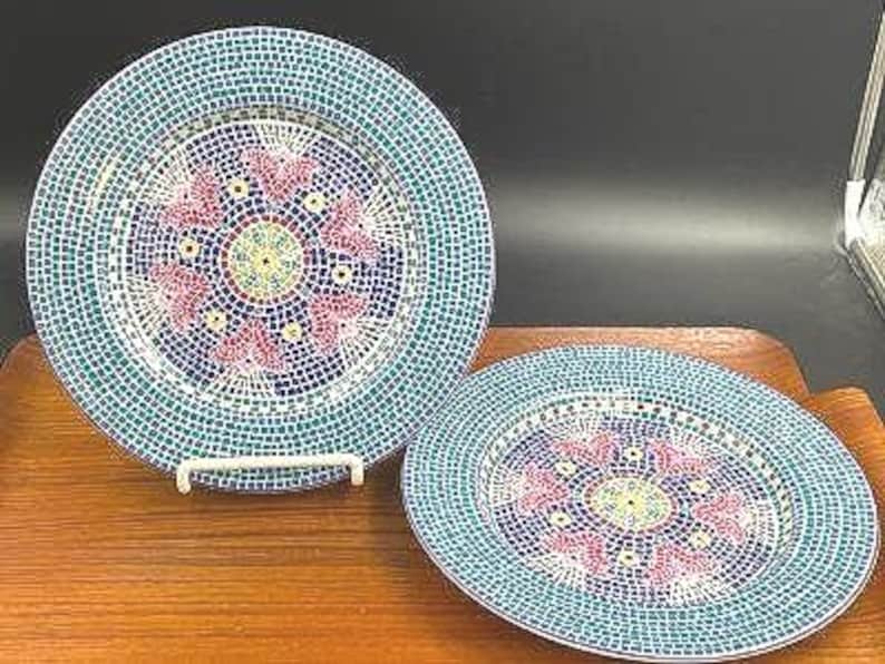 Dansk Salad Plates in Signature Pattern, Mosaic Dinnerware Line, Tiled ...