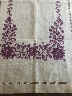 Vintage Polish Linen Table Runner Hand Painted Cepelia Folk | Etsy