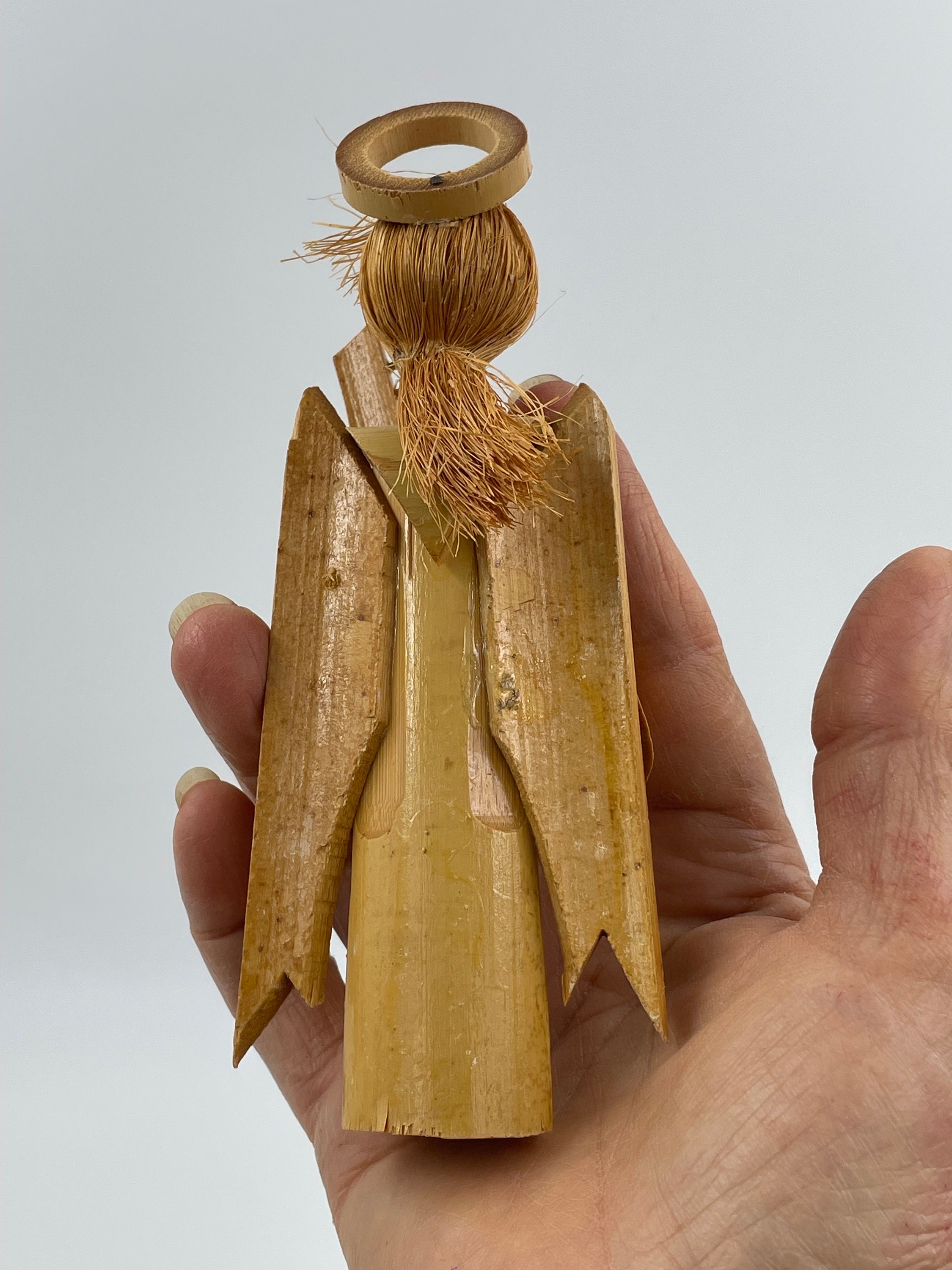 Vintage Bamboo Christmas Angels, Musicians Set of 5 Made From Split ...