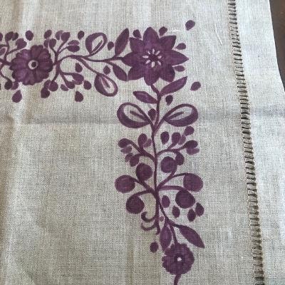 Vintage Polish Linen Table Runner Hand Painted Cepelia Folk | Etsy