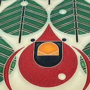 Coniferous Cardinal Tile Designed by Charley Harper, Produced by Motawi ...