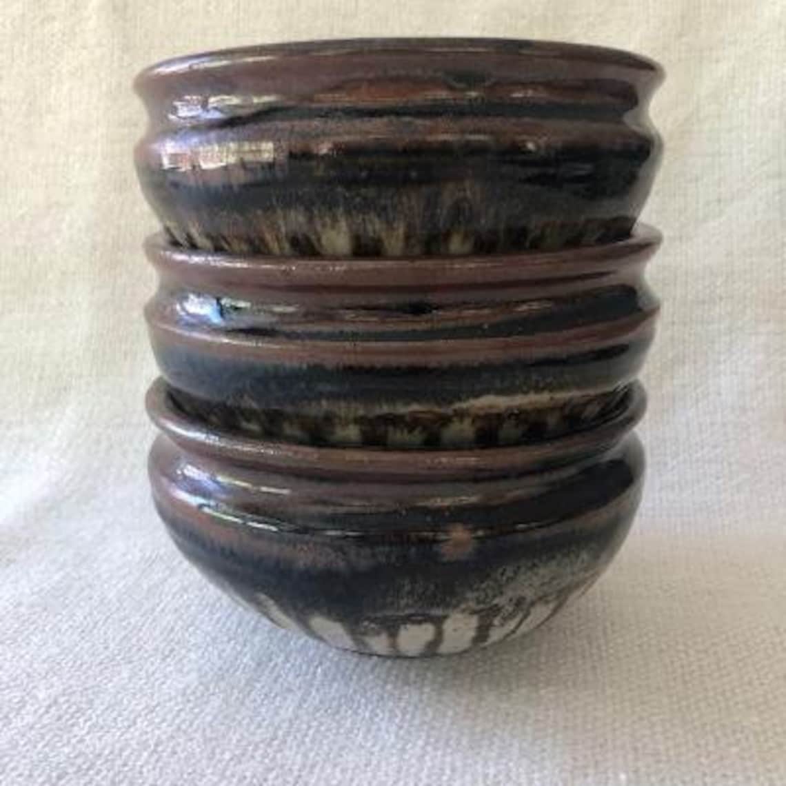 Vintage Studio Art Pottery Set of 3 Bowls Signed by Artist - Etsy