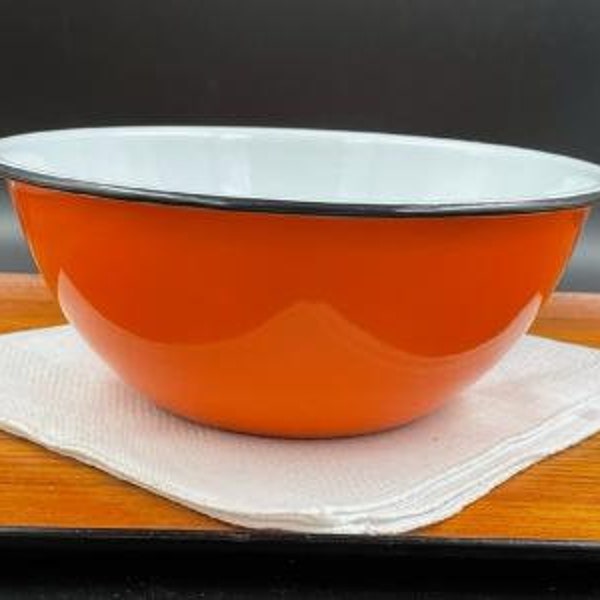 Vintage Enamel Bowl - Etsy