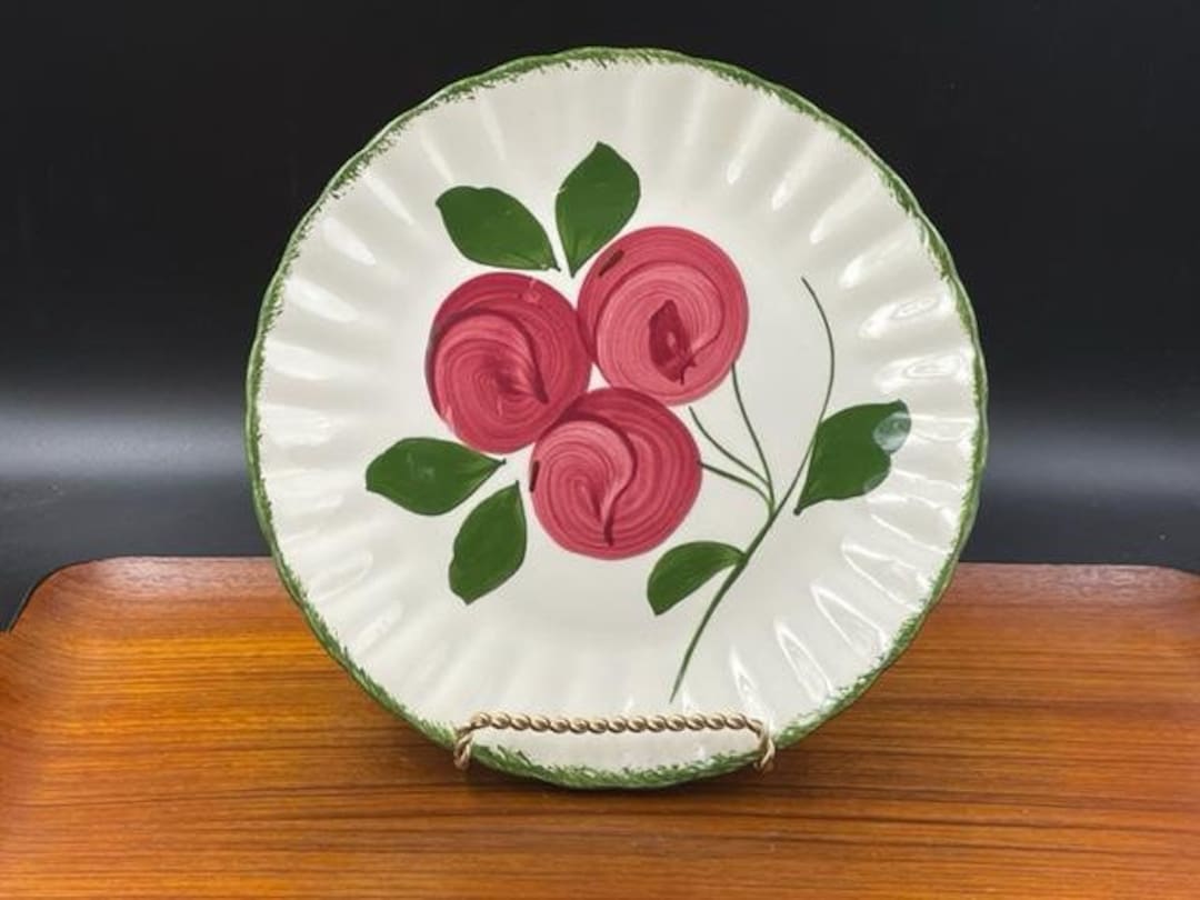 Blue Ridge Southern Potteries Luncheon Plate, Apple Trio Pattern, Hand ...