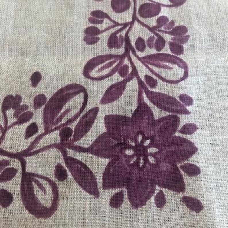 Vintage Polish Linen Table Runner Hand Painted Cepelia Folk | Etsy