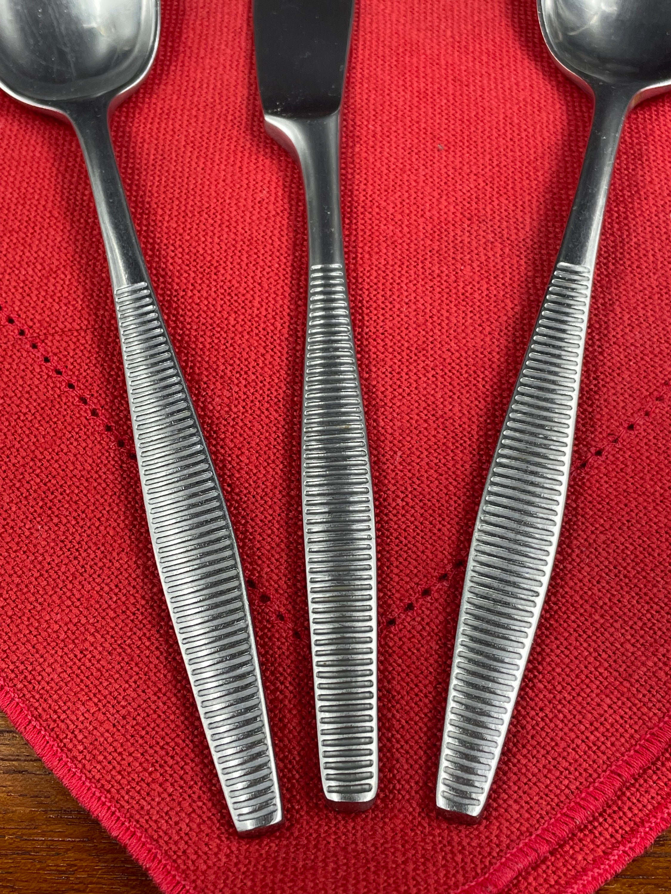 Vintage Dansk Flatware, Variation VI Designed by Jens Quistgaard, 2 Soup Spoons and 1 Dinner ...