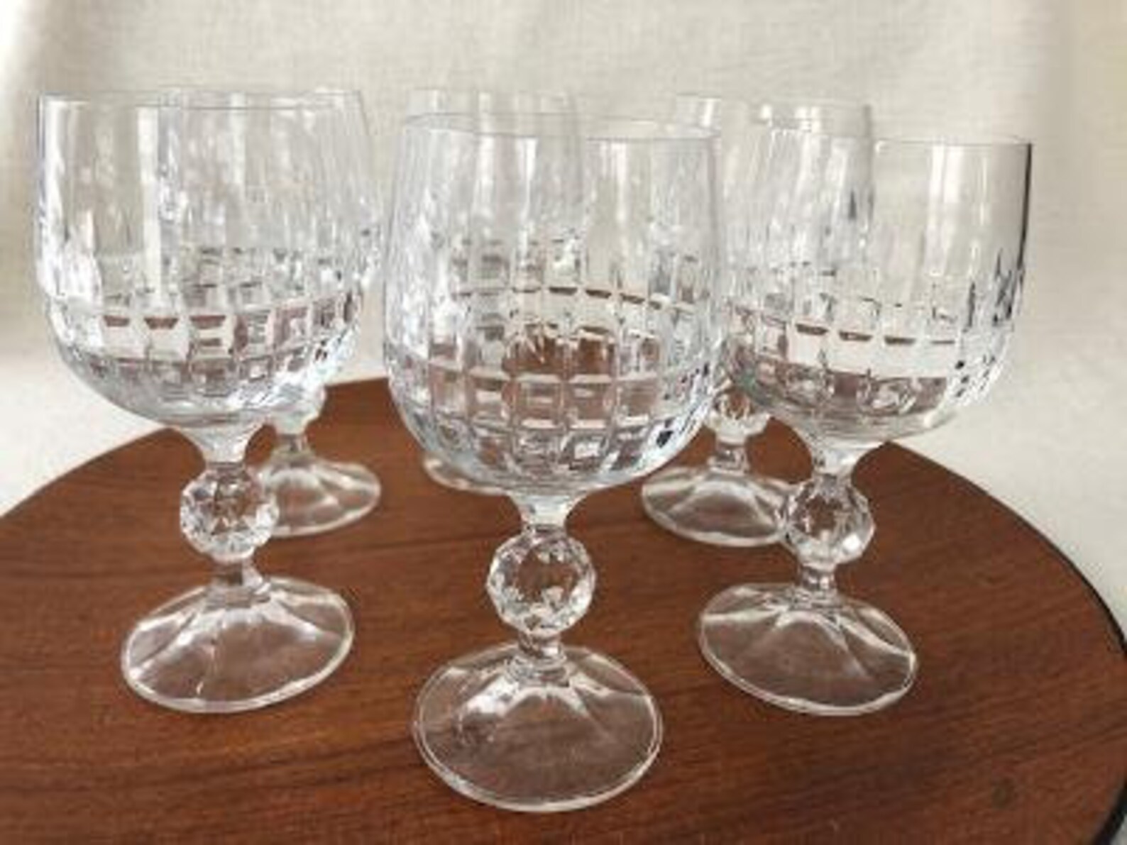 Vintage Cut Crystal Wine Glasses in Belfast Pattern by Bohemia - Etsy
