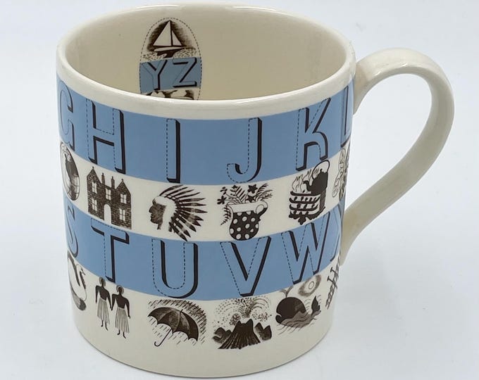 Vintage Wedgwood Alphabet Blue Mug, Design by Eric Ravilious ...