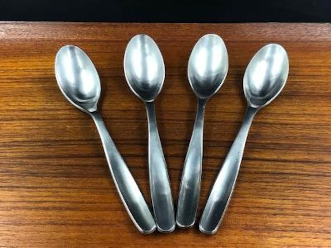 Gourmet Settings Stainless Steel Soup Spoons, Set of 4, Vault Pattern ...
