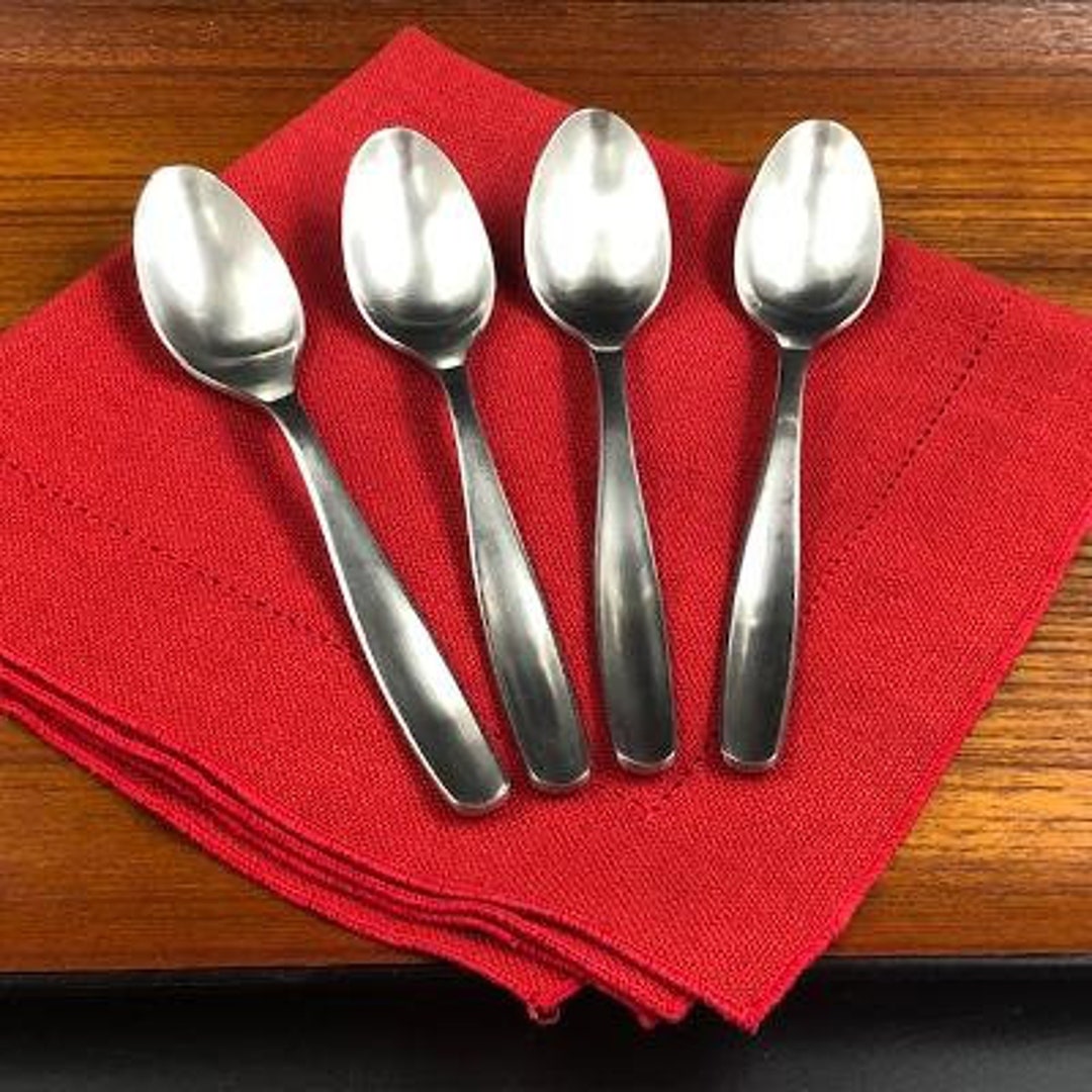 Gourmet Settings Stainless Steel Teaspoons, Set of 4, Vault Pattern ...