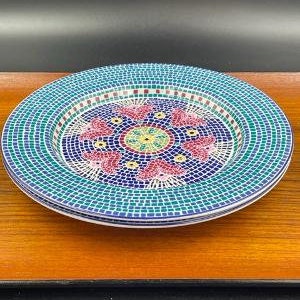 Dansk Salad Plates in Signature Pattern, Mosaic Dinnerware Line, Tiled ...