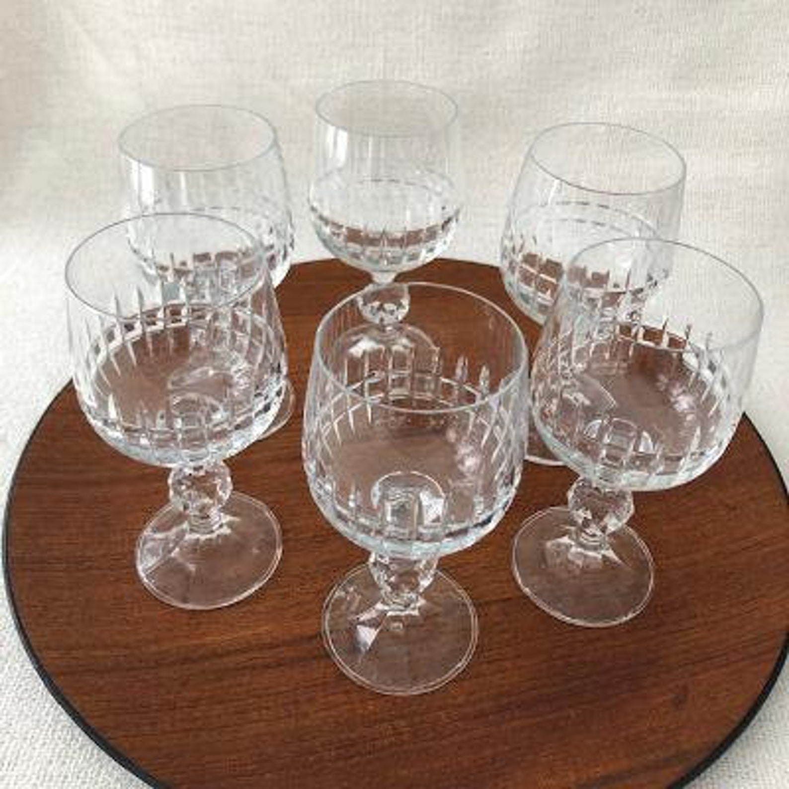 Vintage Cut Crystal Wine Glasses in Belfast Pattern by Bohemia Crystal ...