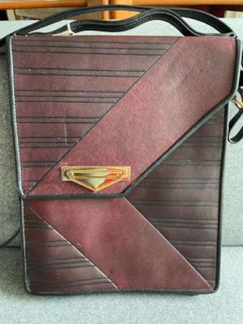 Vintage Roche Leather Vertical Messenger Bag Slim Vertical - Etsy