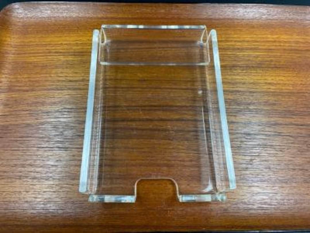 Vintage Lucite Memo Holder, Desk Accessory, Thick Molded Lucite, 7 3/4 ...