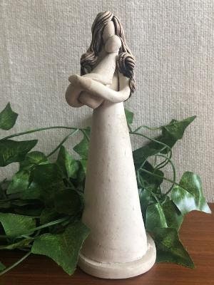 Vintage Art Pottery, Ceramic Mother and Baby Figurine, Unglazed, Signed ...