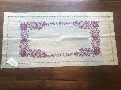 Vintage Polish Linen Table Runner Hand Painted Cepelia Folk - Etsy
