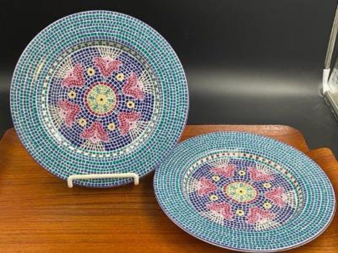 Dansk Salad Plates in Signature Pattern, Mosaic Dinnerware Line, Tiled ...