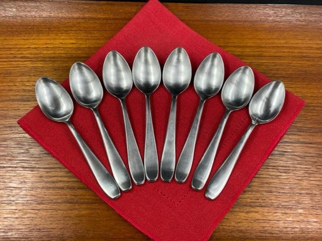 Mid Century Modern German Stainless Steel Set of 8 Teaspoons or Dessert ...