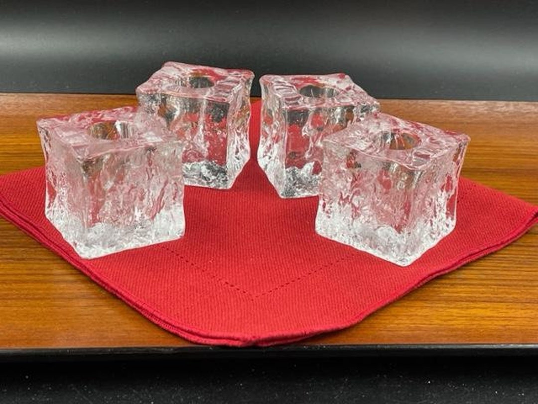 Vintage Dansk Ice Cube Taper Candle Holders in Original Box, Textured ...