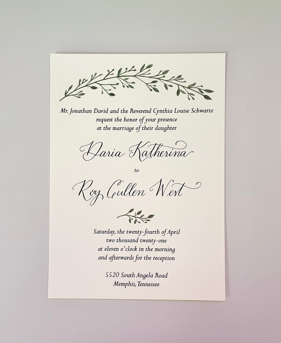 Wedding Invitation, Vine Invitation - Etsy