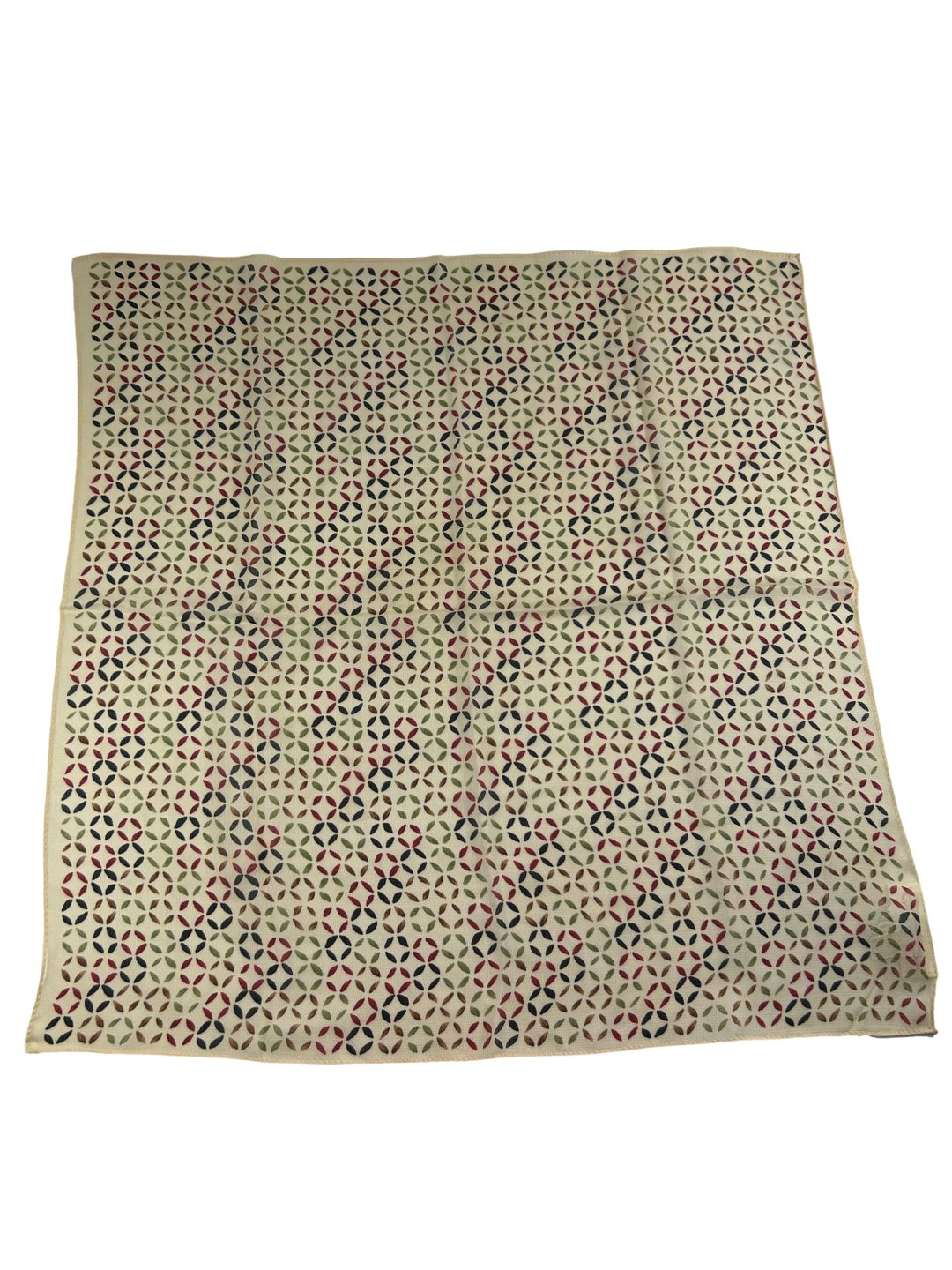 Vintage Talbots Silk Scarf Abstract Retro Circle Pattern Fall Colors 23 ...