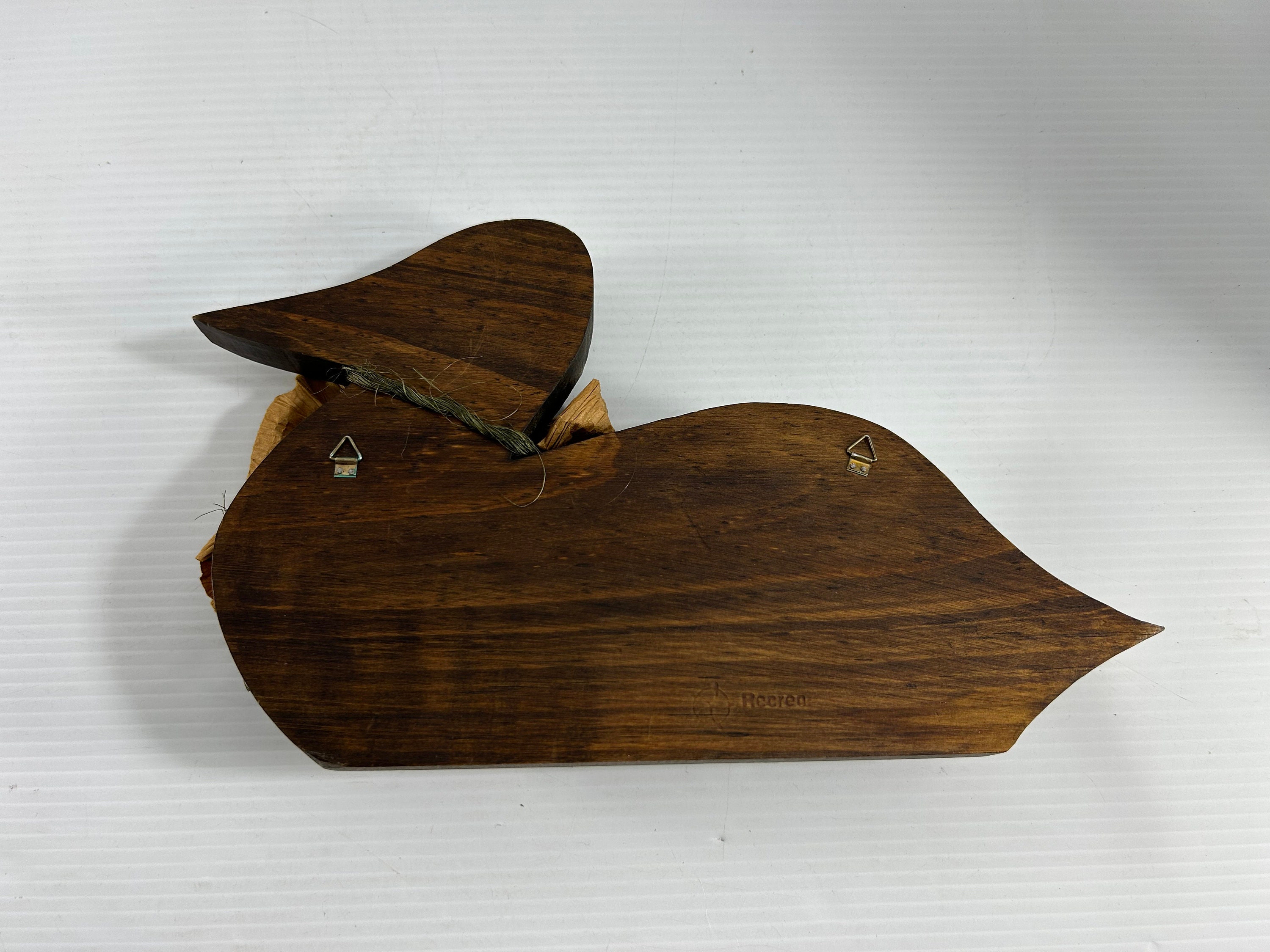 Vintage Recrea Wood Duck Wall Mount Key Holder Bow Embellished ...