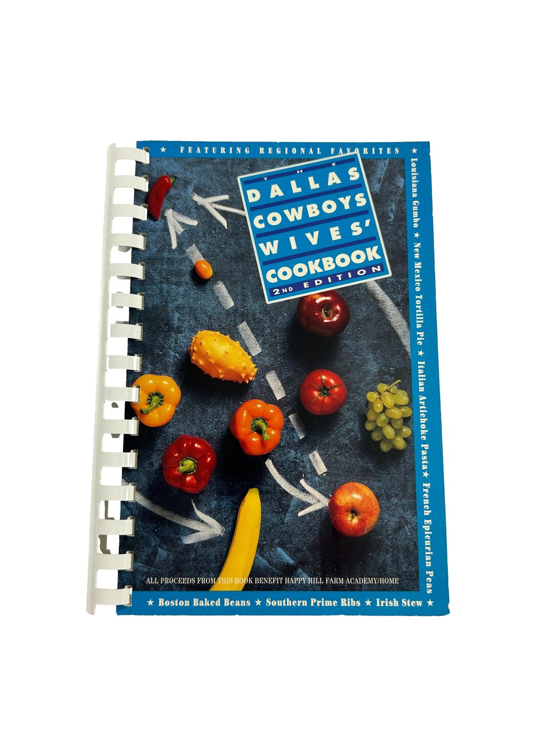 Vintage 1992 Dallas Cowboys Wives Cookbook 2nd Edition Recipes Spiral ...