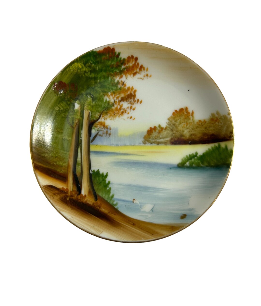 Vintage Ucagco Miniature 4" Plate Hanging Trinket Dish Hand Painted ...