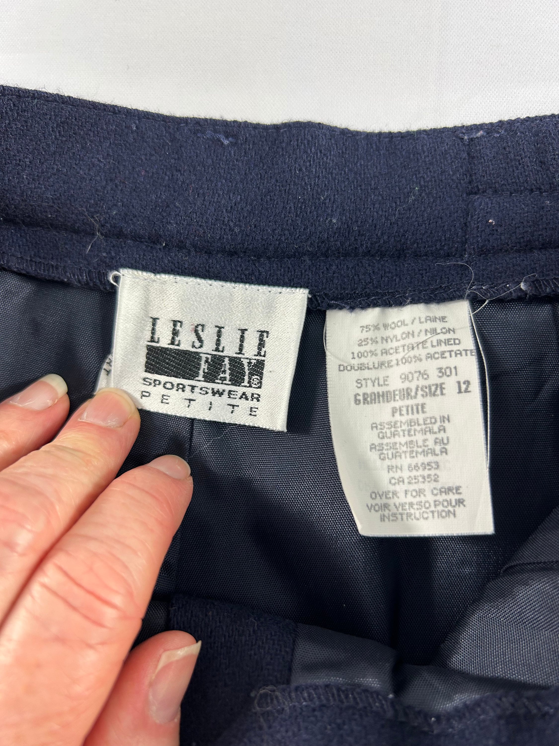 Vintage Leslie Fay Sportswear Womens Dress Pants Size 12 Petite Wool ...