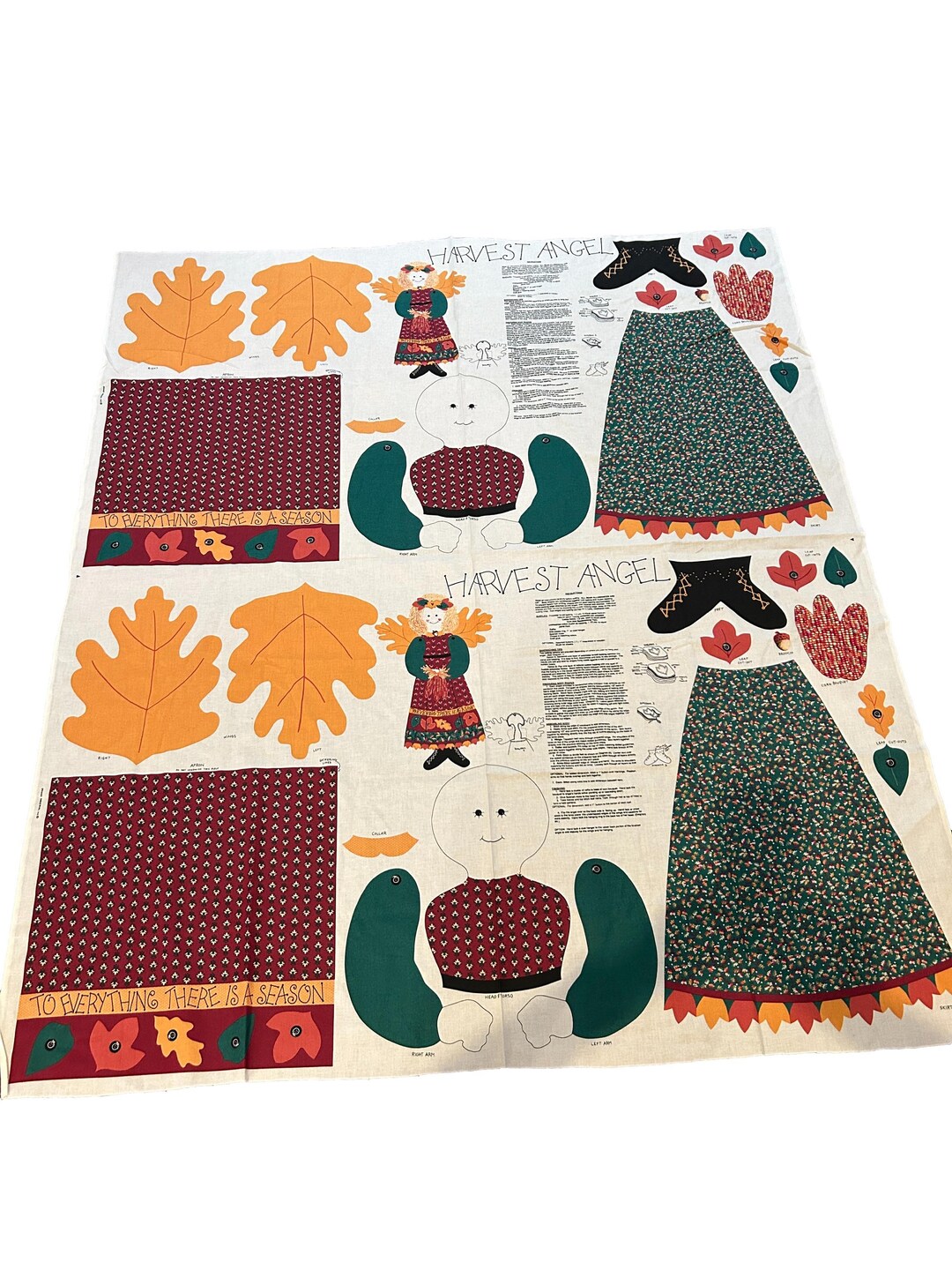 Springs Industries Harvest Angel Fabric Panel Cotton Cut Sew Hanging ...