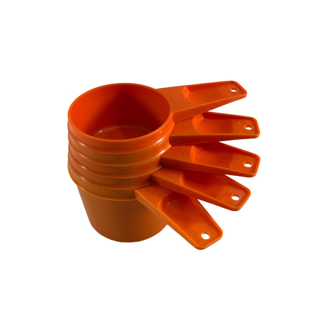 Vintage Tupperware Orange Measuring Cups Set of 5 Retro Groovy ...