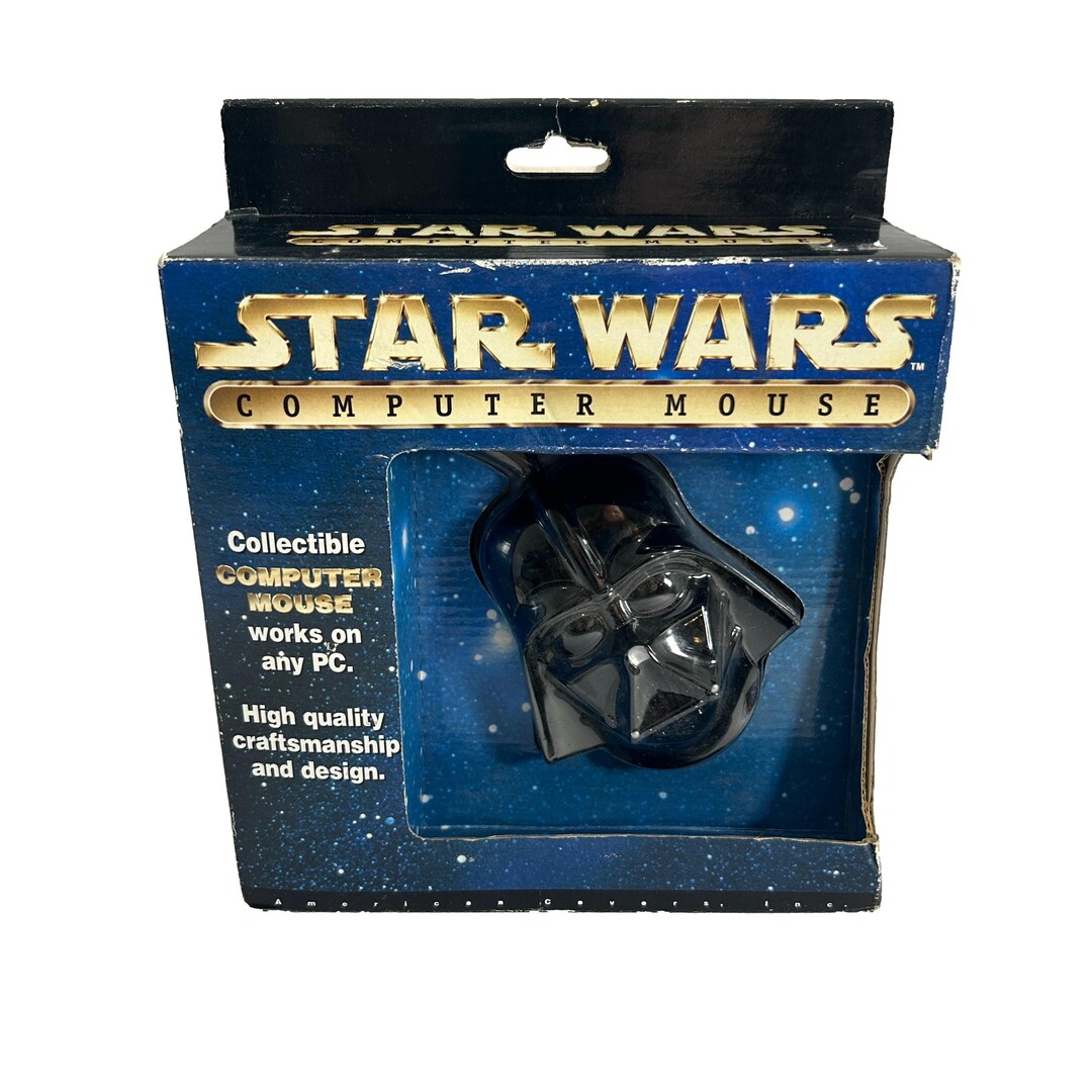 Vintage Star Wars Computer Mouse Darth Vader New Wired Plug & Play ...