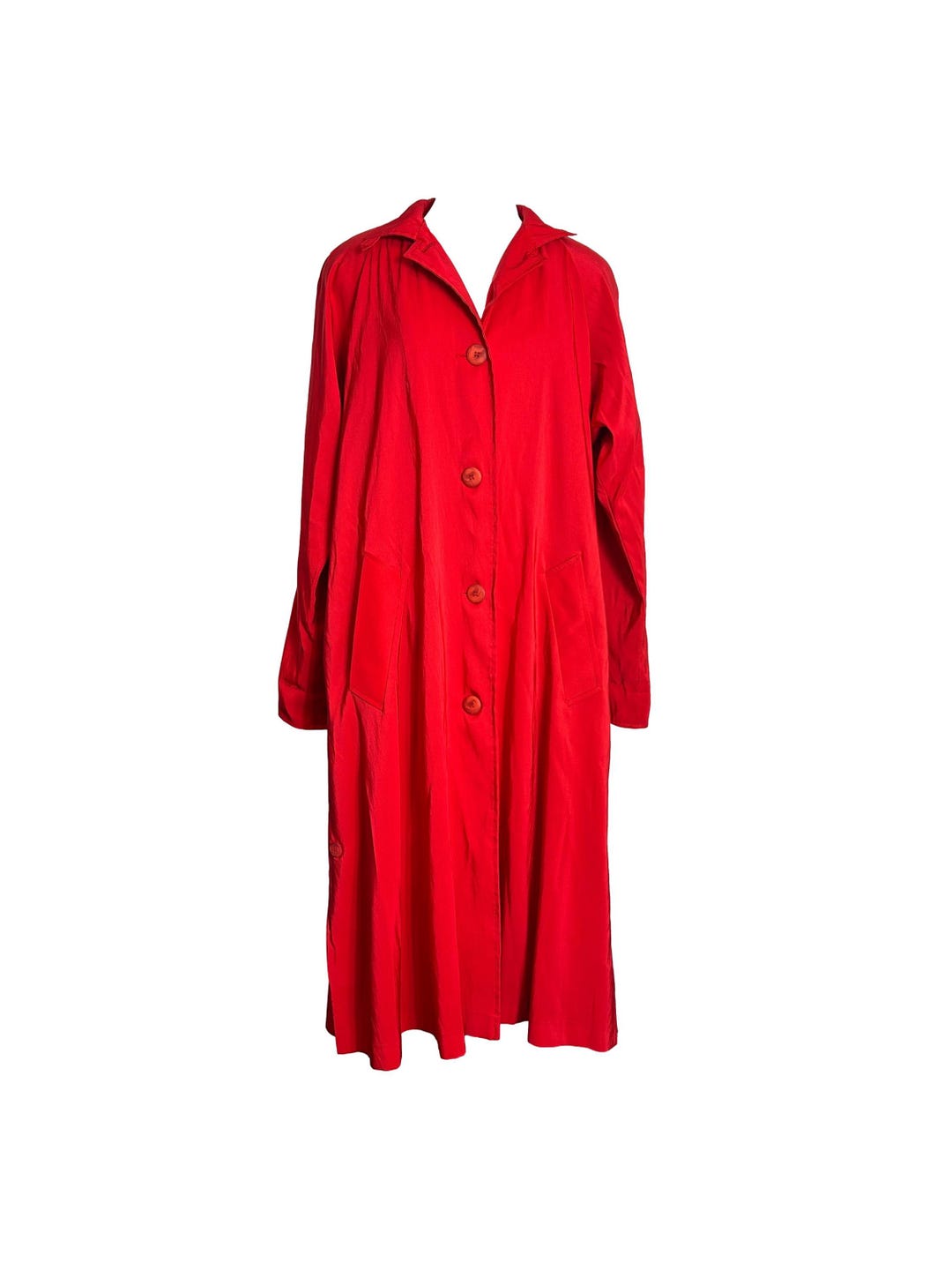 Vintage Vision Womens Size 6 Red Swing Coat Lightweight Trench Button ...