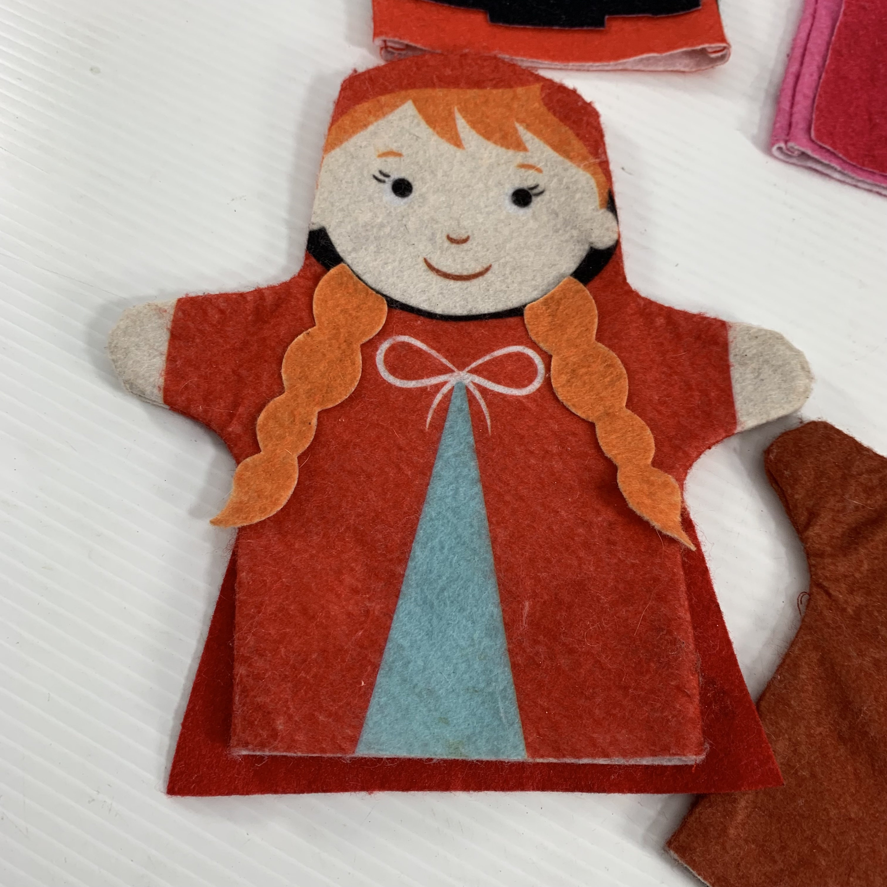 Lot of 5 Felt Hand Puppets Pig Red Riding Hood Dog Grandmother - Etsy