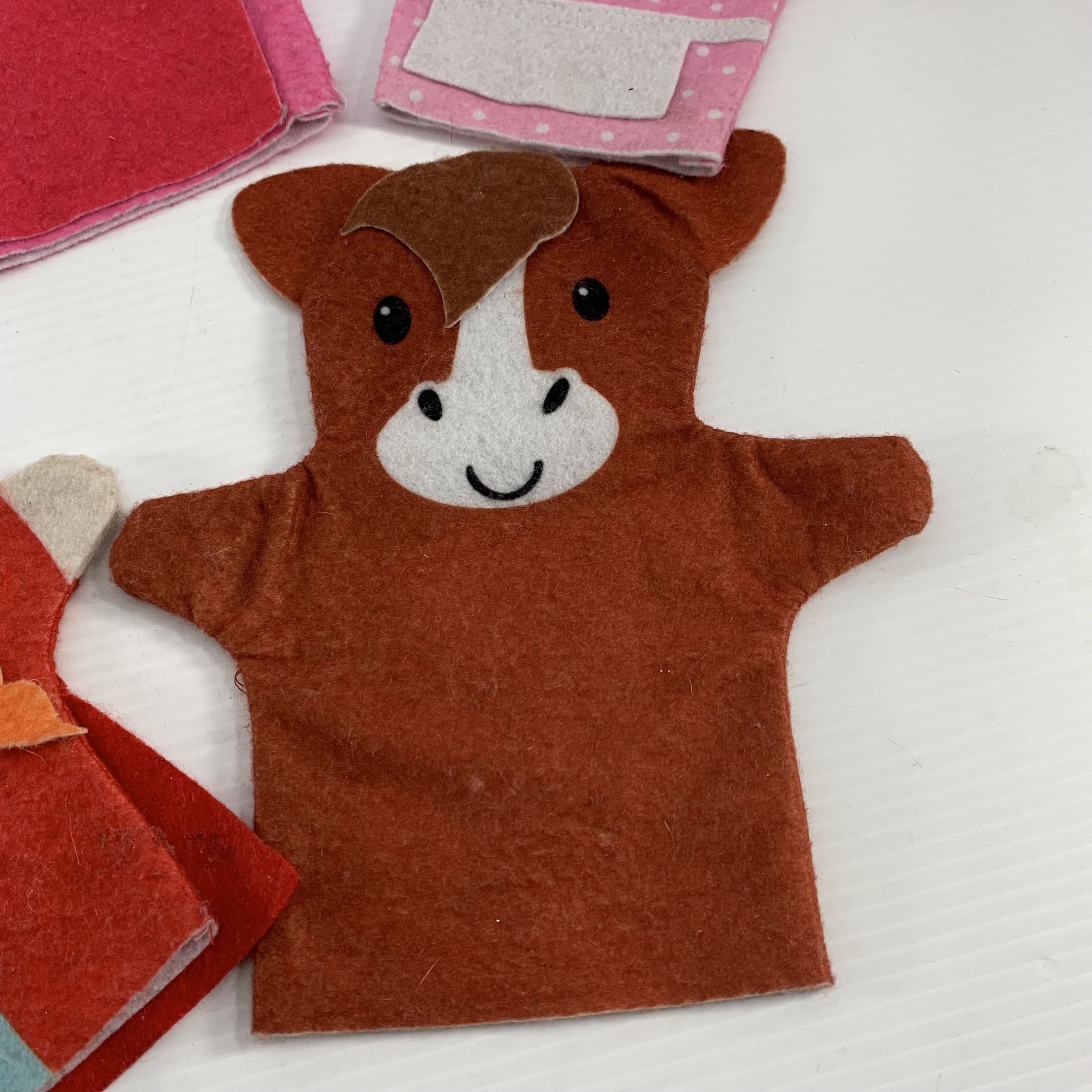 Lot of 5 Felt Hand Puppets Pig Red Riding Hood Dog Grandmother - Etsy