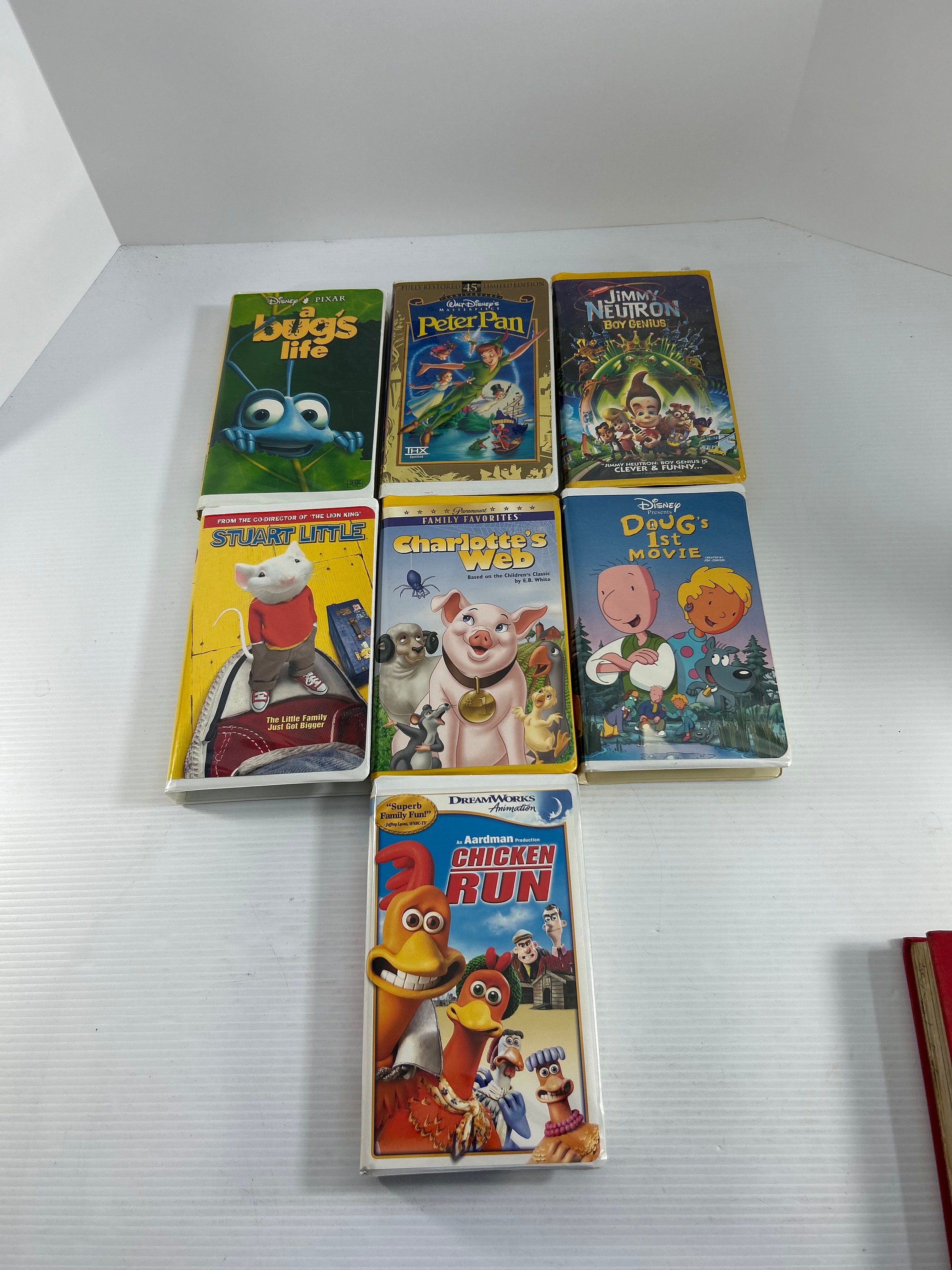 Vintage Lot 7 VHS Tapes Movies Children Disney Doug Bugs Life Peter Pan ...