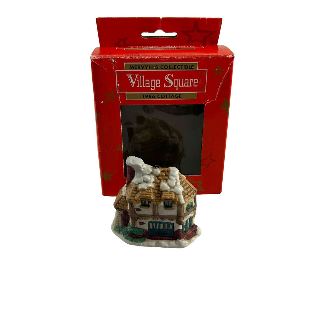 Vintage Mervyns Collectible Village Square 1986 Cottage Christmas ...