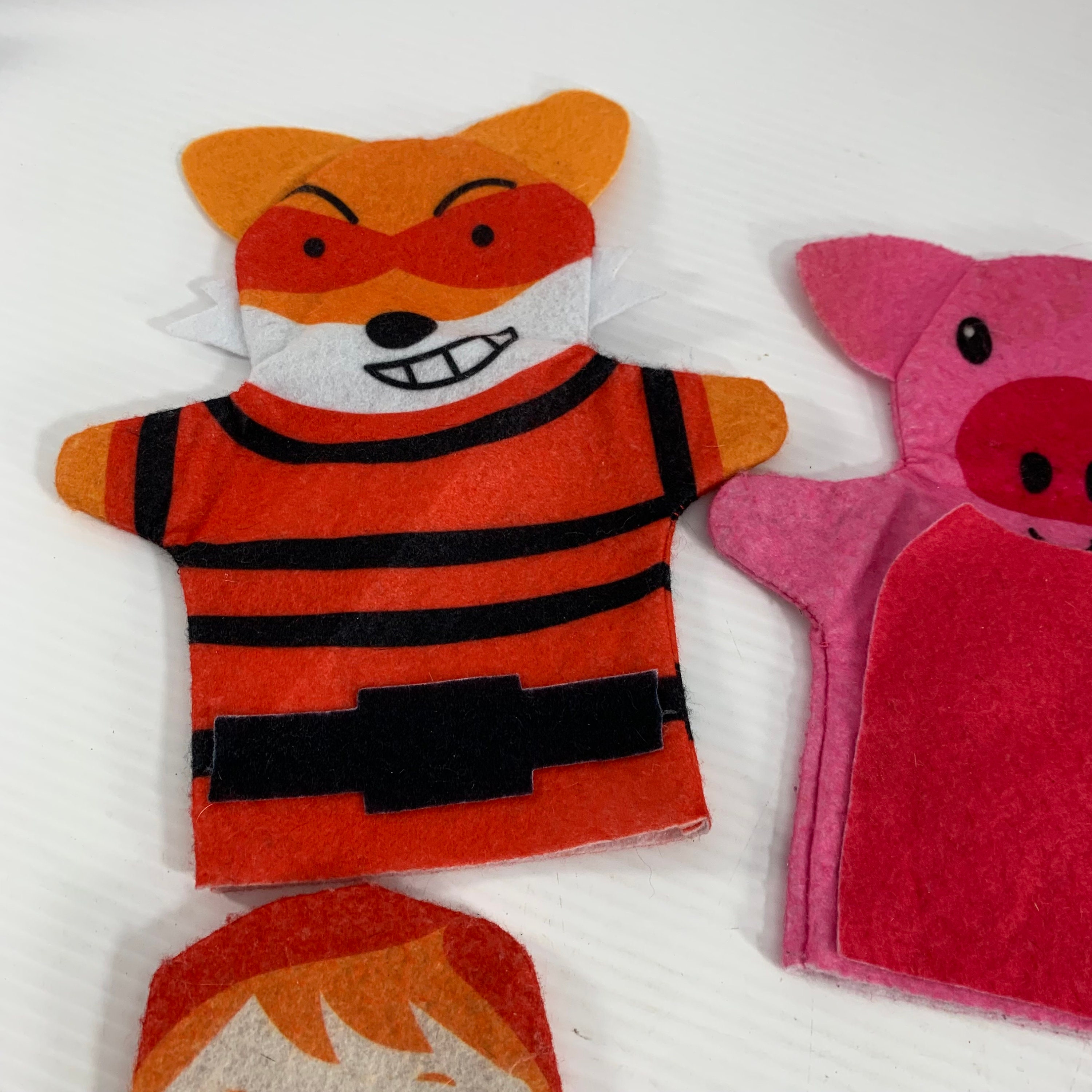 Lot of 5 Felt Hand Puppets Pig Red Riding Hood Dog Grandmother - Etsy