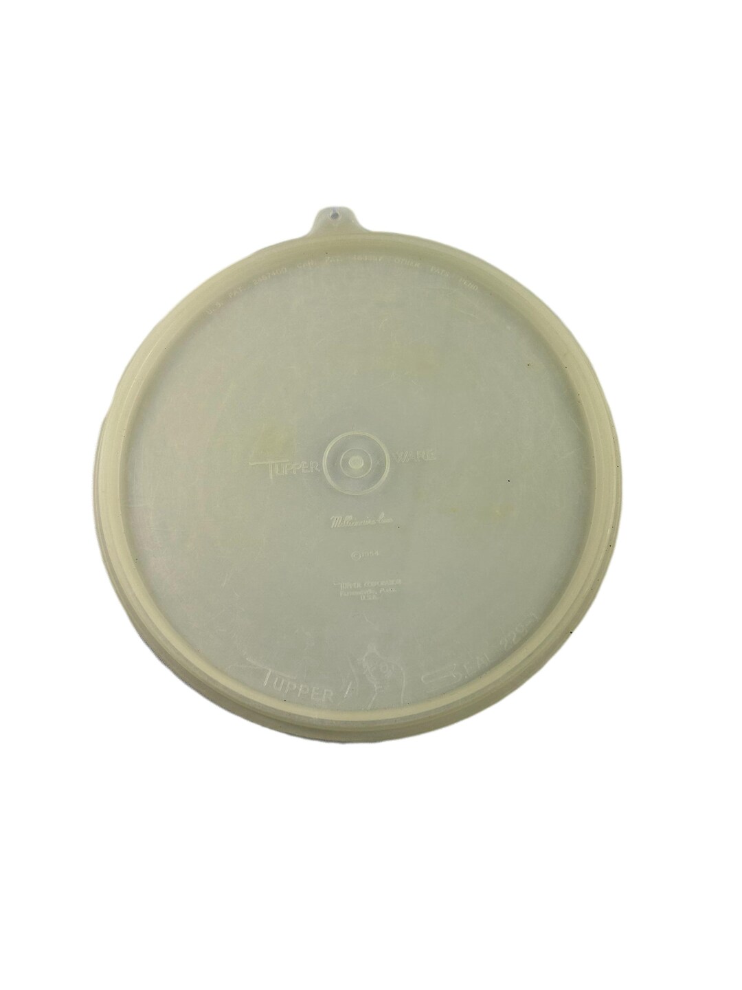 Vintage 229-1 Tupperware Replacement Lid 8 1/8" Round W Tab Sealer ...