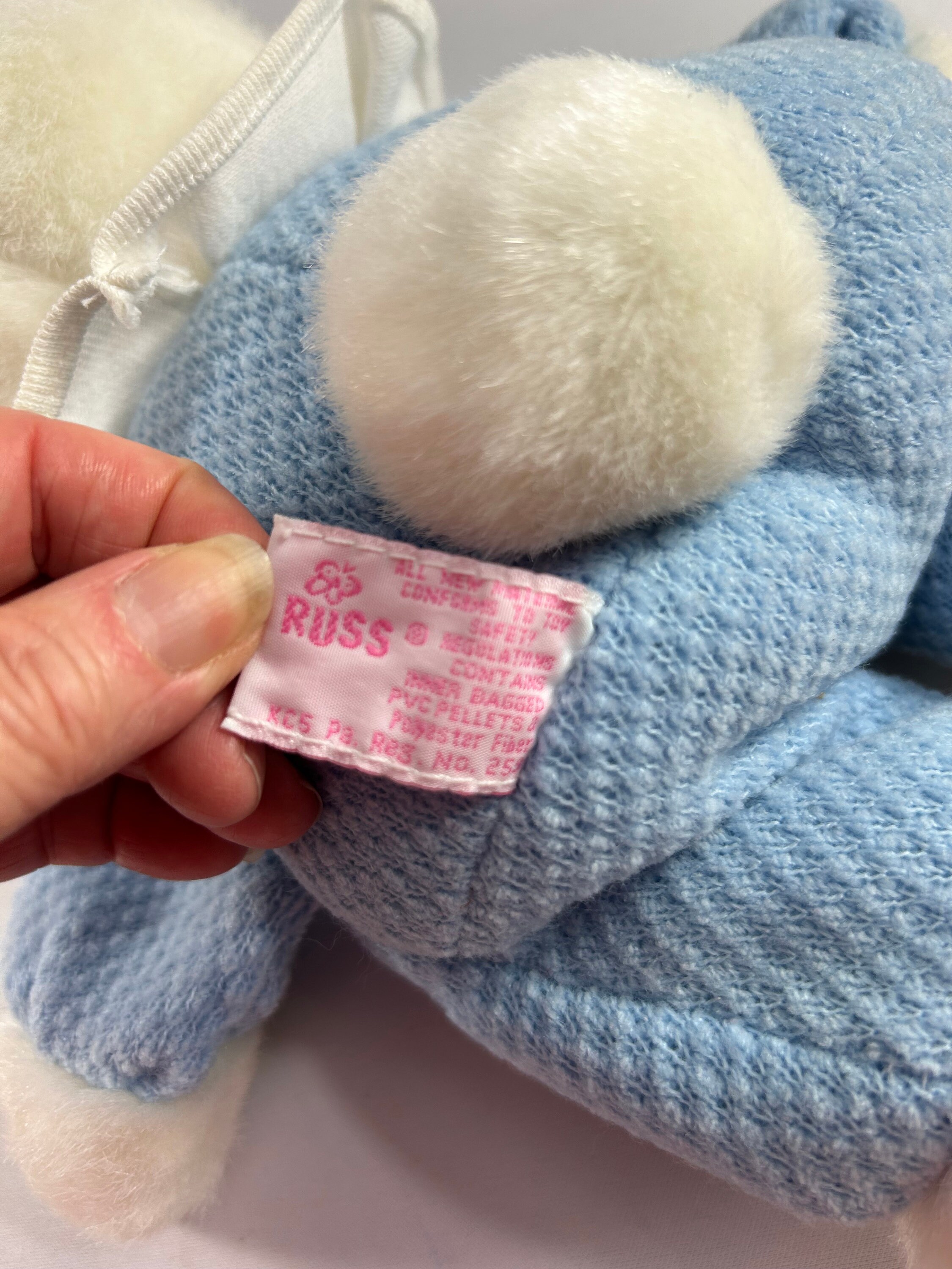 Vintage Russ Moppity Plush Blue White Easter Bunny Rabbit Knit - Etsy