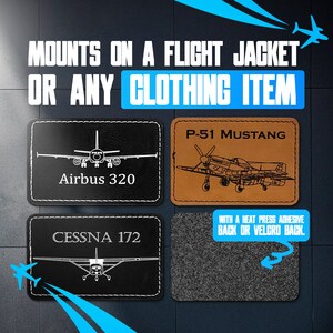 P-51 Mustang, Leather Patch, Adhesive Back, 2 Colors, WW2 Fighter ...