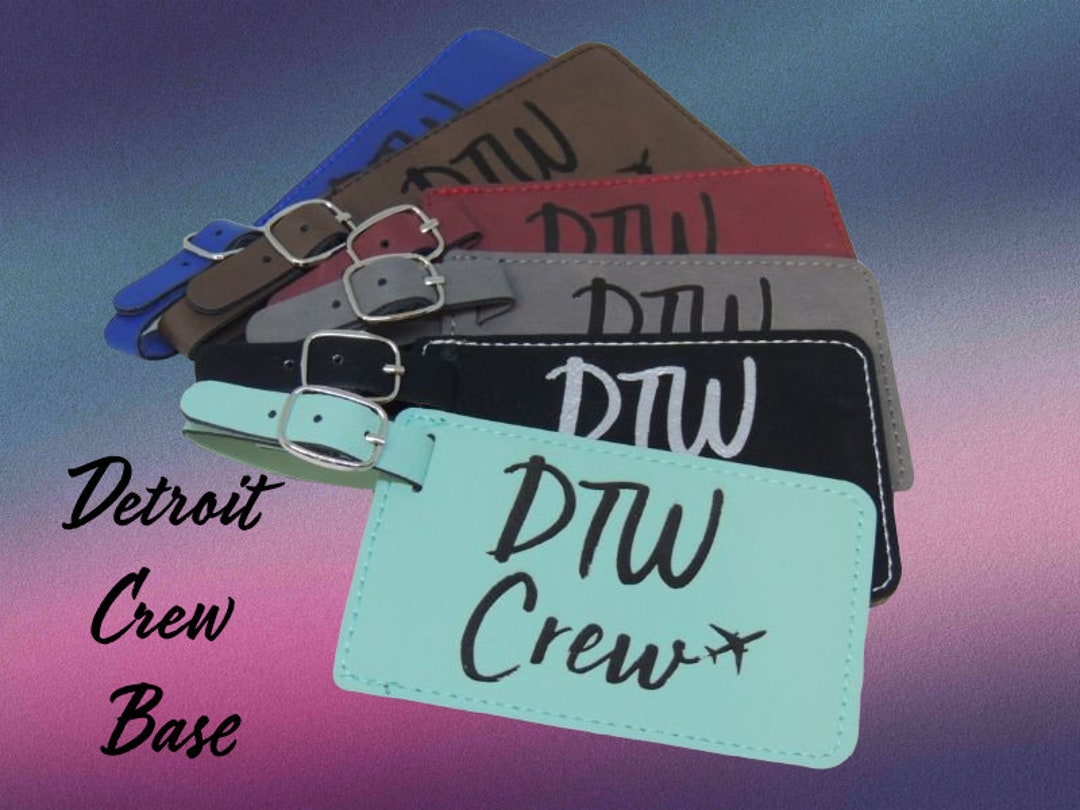 DTW Detroit Crew Base Luggage Tag - Flight Attendant Gift (set of Two ...